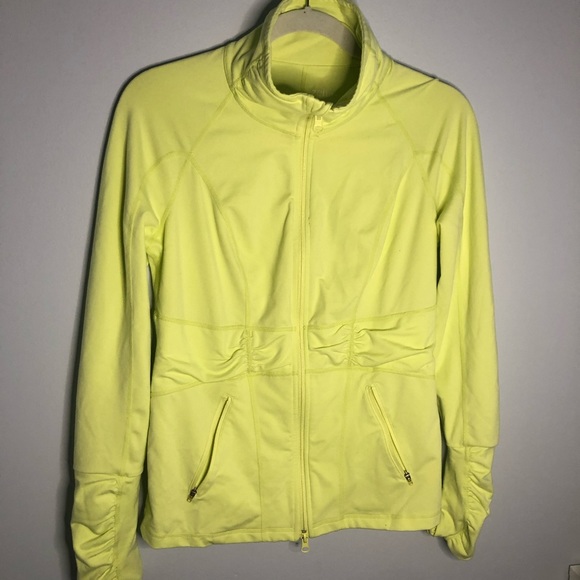 Zella | Jackets & Coats | Zella Medium Neon Yellow Zip Up Active Jacket ...